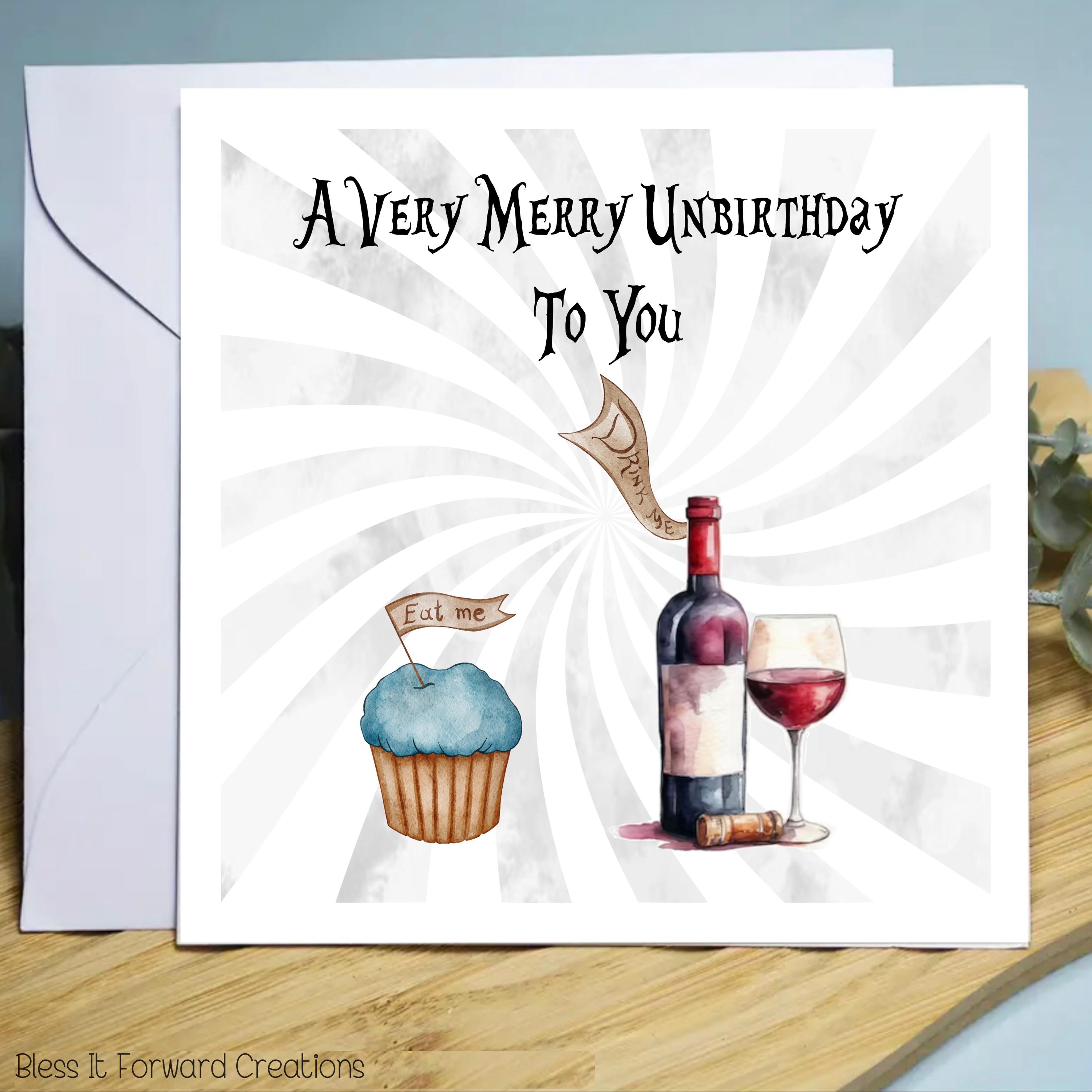 A Very Merry Unbirthday to You, Birthday Card, Alice in Wonderland ...