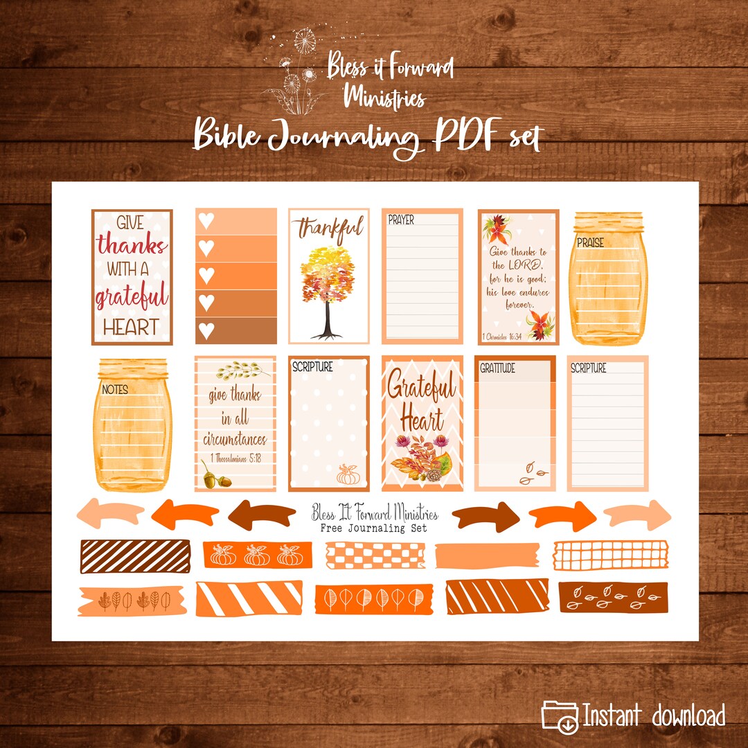 Thanksgiving Themed Bible Journaling Digital Download Set Christian ...