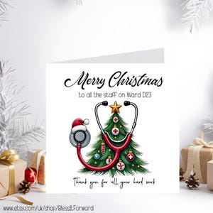 Personalised Nurse, Doctor, Healthcare Team Christmas Card, Christmas ...