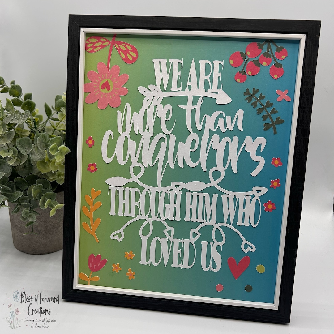 More Than Conquerors... Handcut Papercut, Christian Scripture Art ...