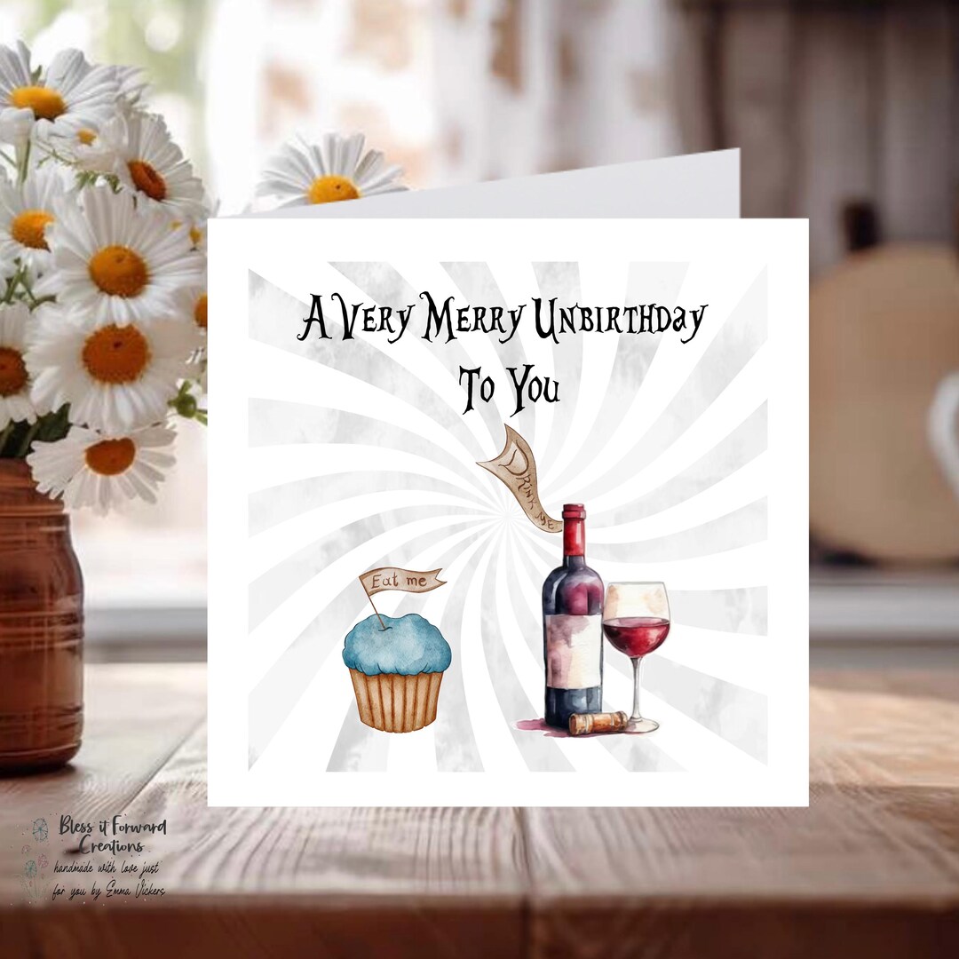A Very Merry Unbirthday to You, Birthday Card, Alice in Wonderland ...