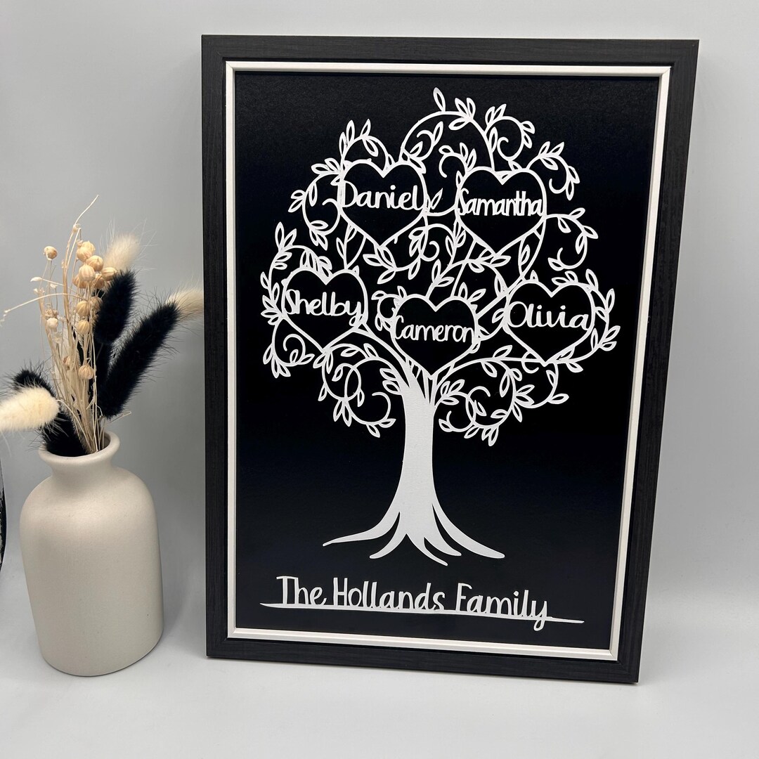 Personalised Family Tree Design, Personalised Family Gift, Keepsake ...