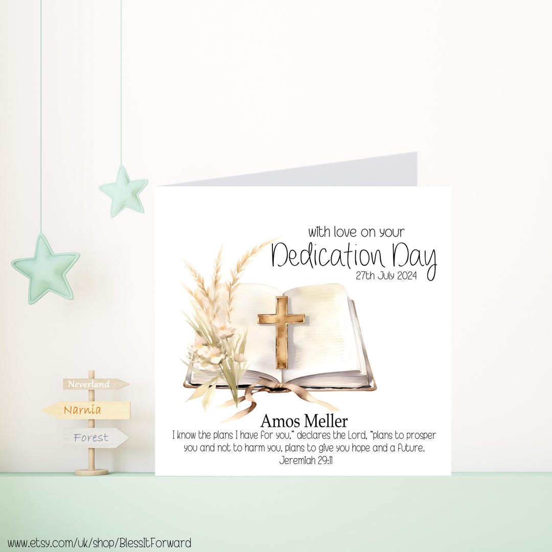 Dedication Card, Personalised Dedication Card, Boy / Girl Dedication ...