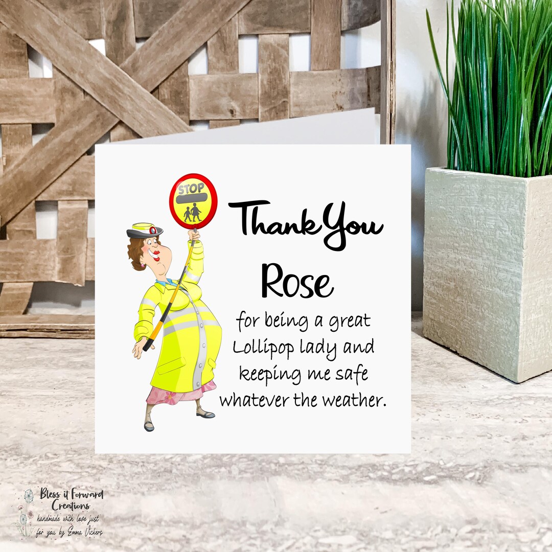 Lollipop Lady Thank You Card, School Crossing Patrol Officer, Unsung ...