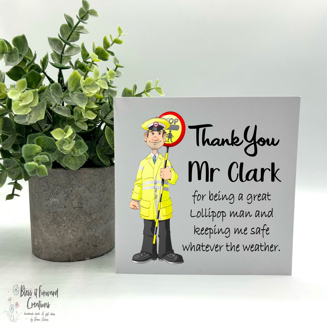 Lollipop Man Thank You Card, School Crossing Patrol Officer, Unsung ...