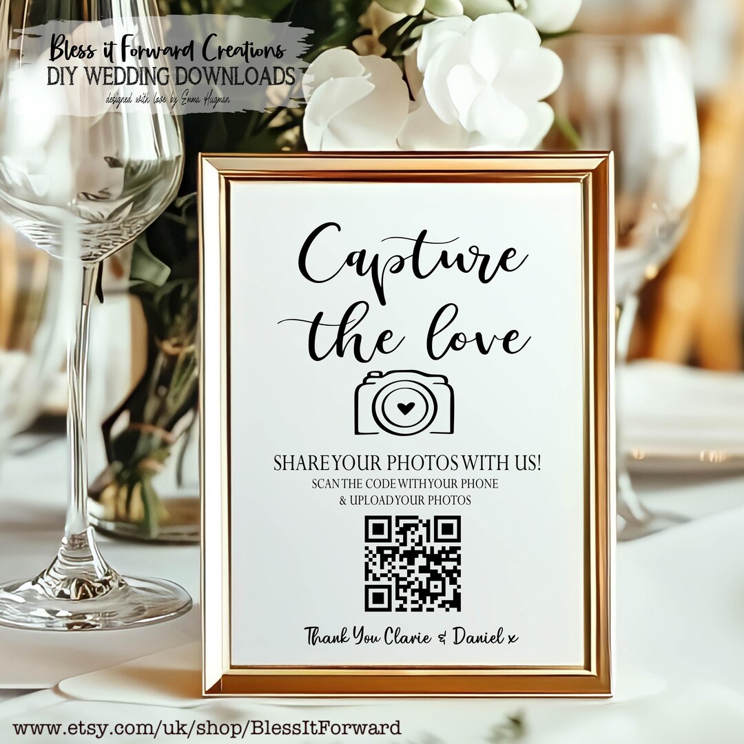 Capture the Love Wedding Sign, Wedding Photo Signs, Share the Love Sign ...