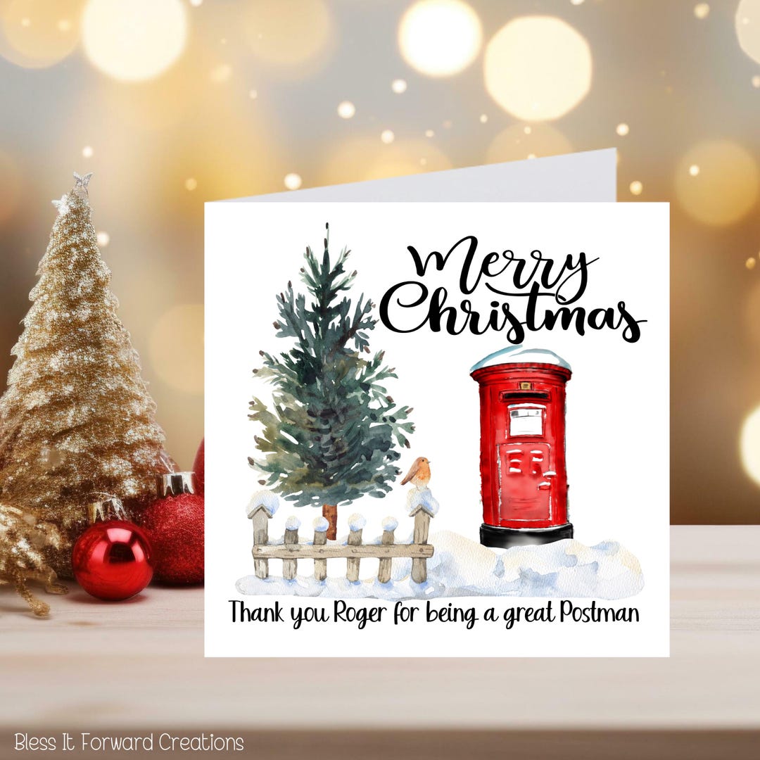 Personalised Postman Christmas Card: Thank You Post Clerk Card - Etsy UK