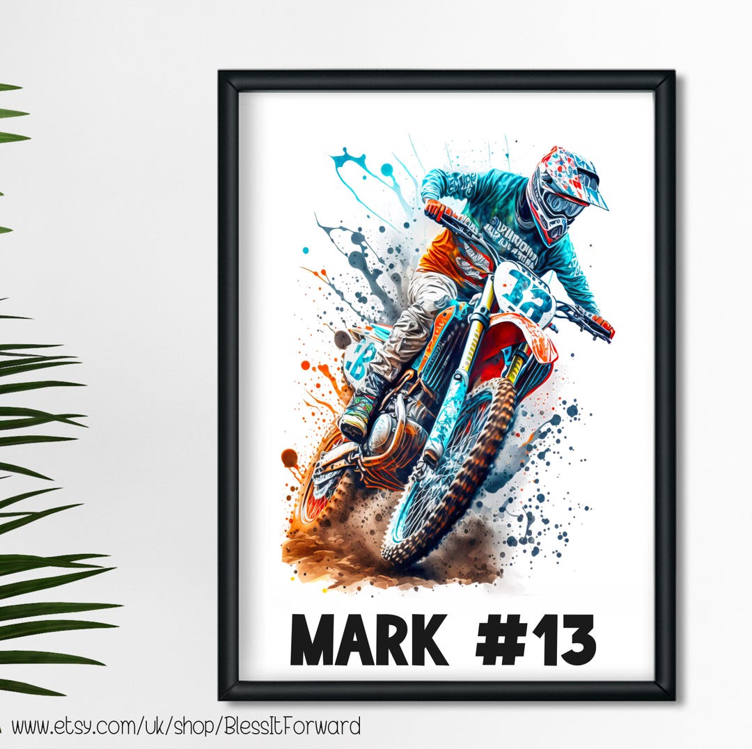 Personalised Motocross Print, Dirt Bike Print, Motorcycle Print ...