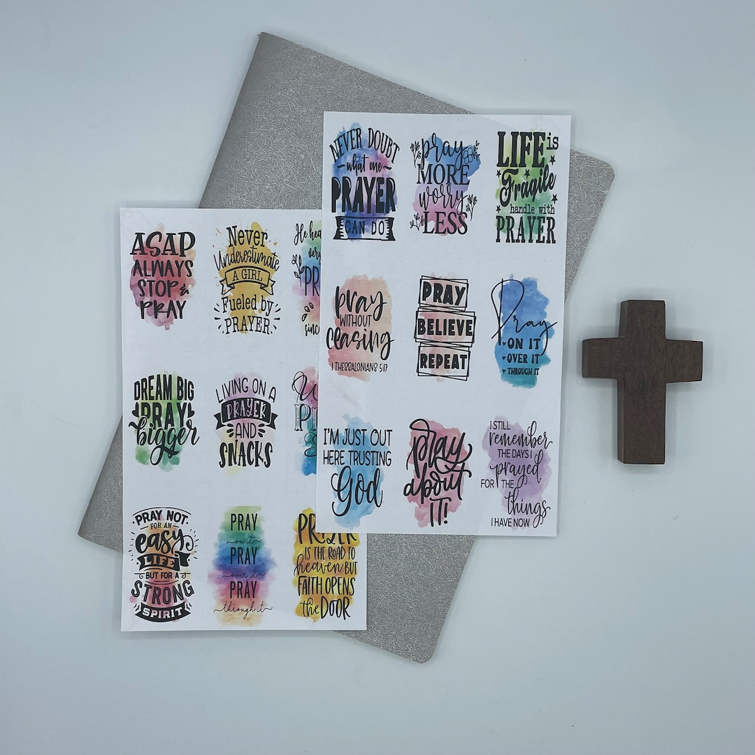 Prayer Themed Bible Journaling Stickers Set Christian Faith Stickers ...