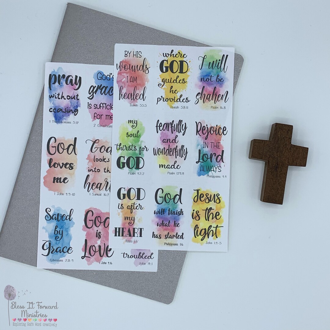 Bible Verses Sticker Set 2, Christian Faith Stickers, Bible Verse ...