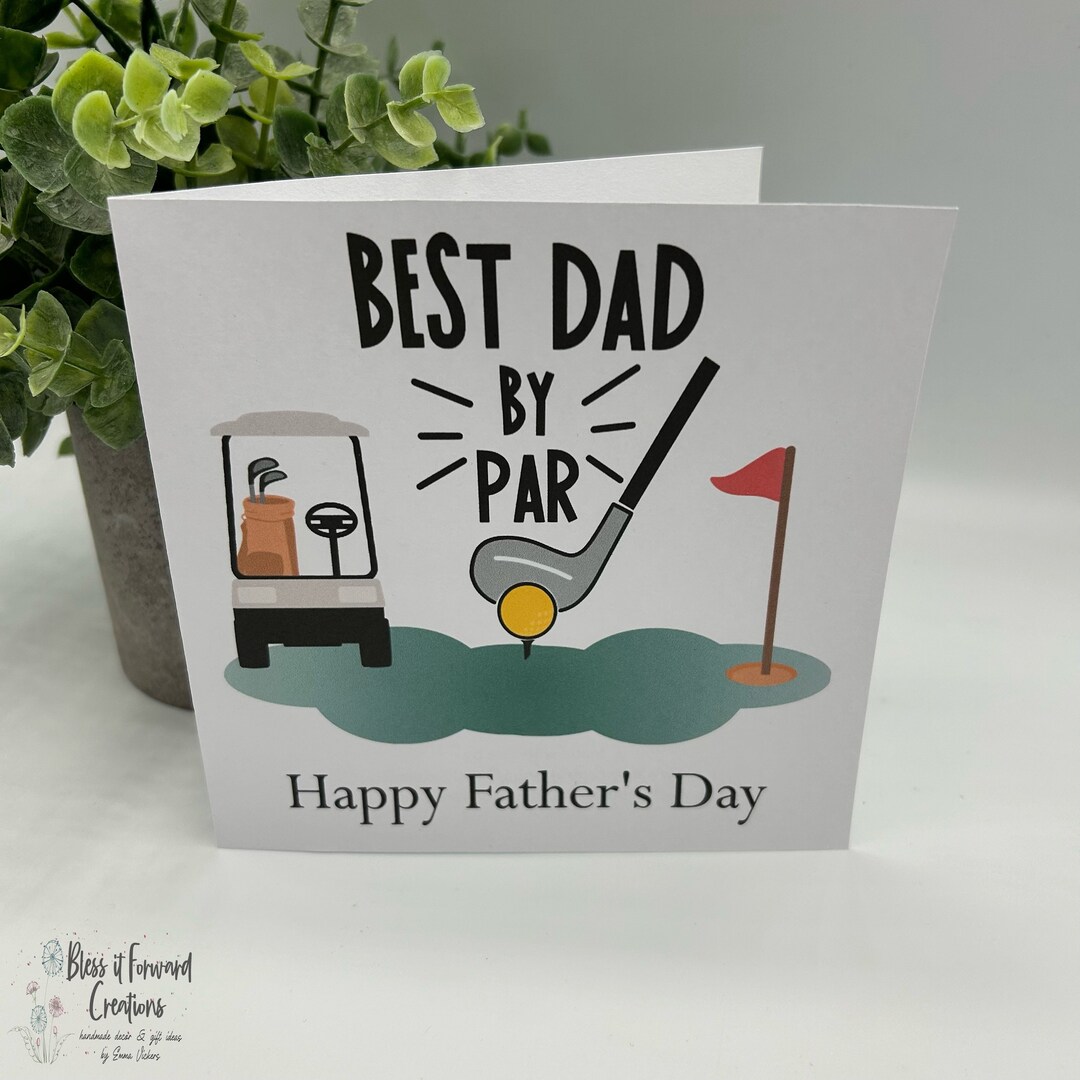 The Best Dad by Par Happy Father's Day Card, Golf Father's Day Card. - Etsy