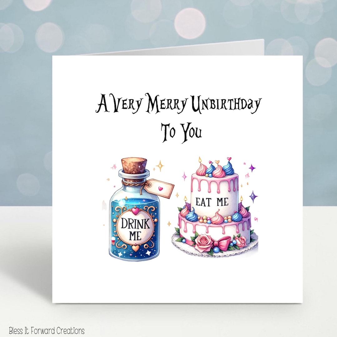 A Very Merry Unbirthday to You, Birthday Card, Alice in Wonderland ...