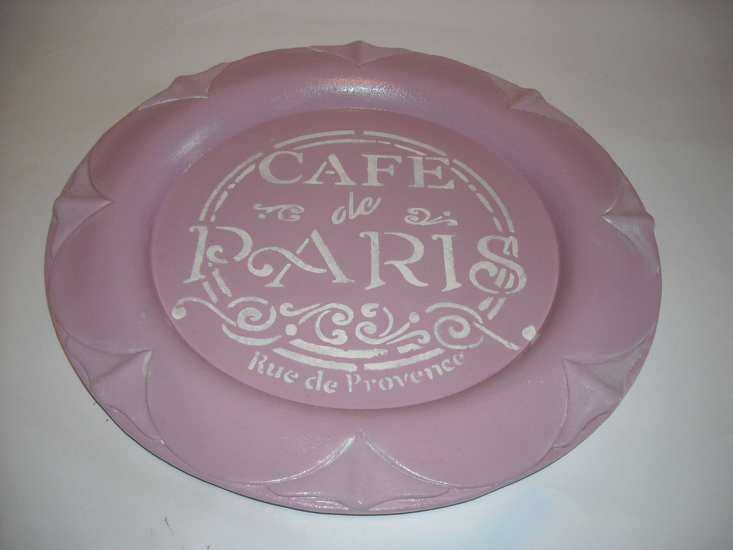 Pink Round Tray Shabby Style - Etsy UK