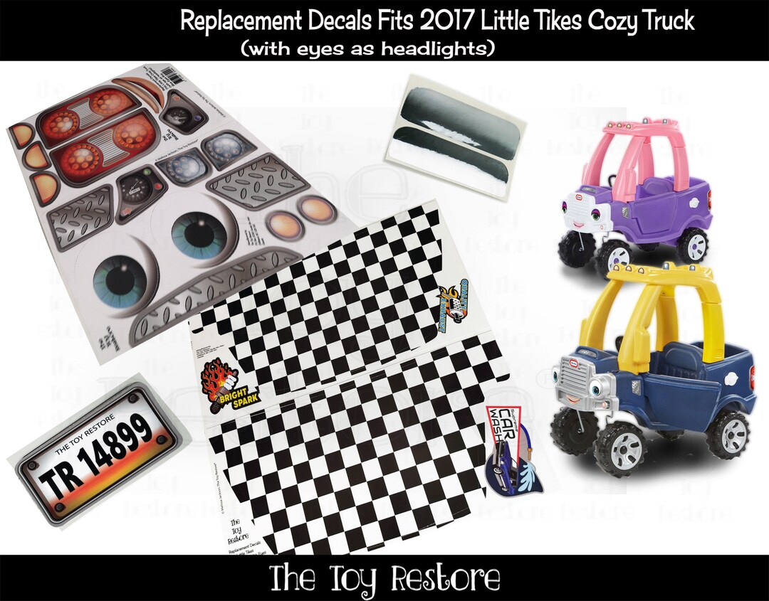 Checkered Decals Replacement Stickers for 2017 Little Tikes Tykes ...