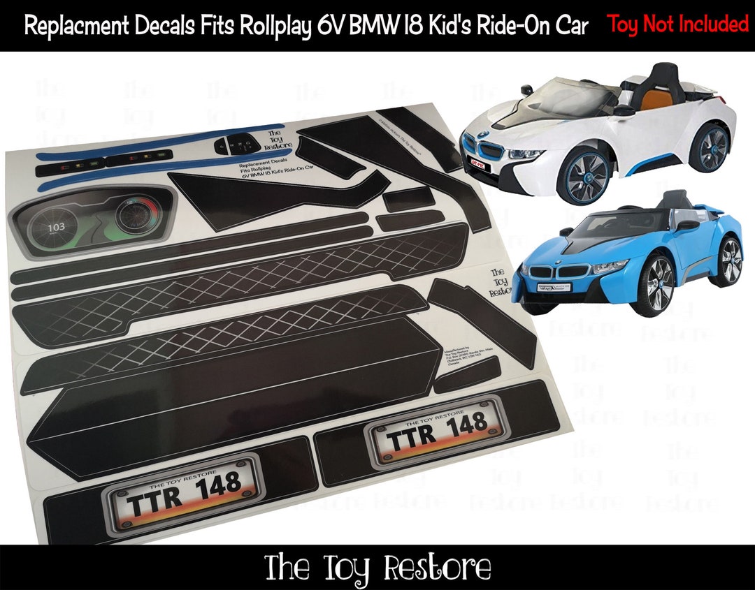 The Toy Restore Replacement Stickers Fits Rollplay BMW I8 Car 6-volt ...