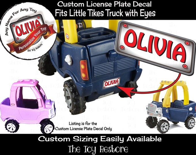 Licence Plate Sticker SIZED TO FIT Little Tikes Cozy Coupe Car Police ...