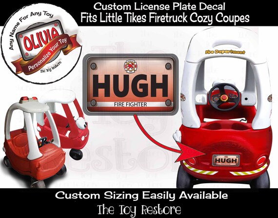 Firetruck Fire Custom License Plate Decal Replacement Stickers | Etsy