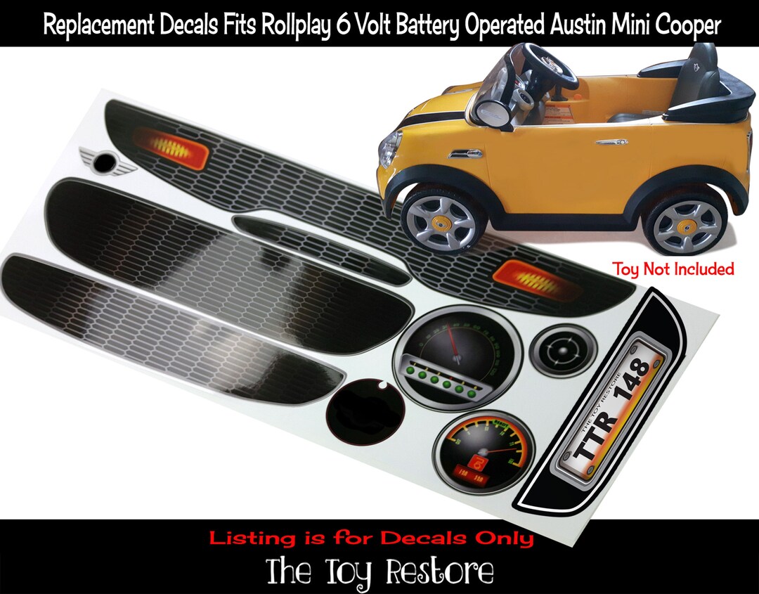 Die Ersatzsticker von ToyRestaurierung passen auf Rollplay Austin Mini Cooper Batteriebetriebene Kinder Rutschautos Etsy