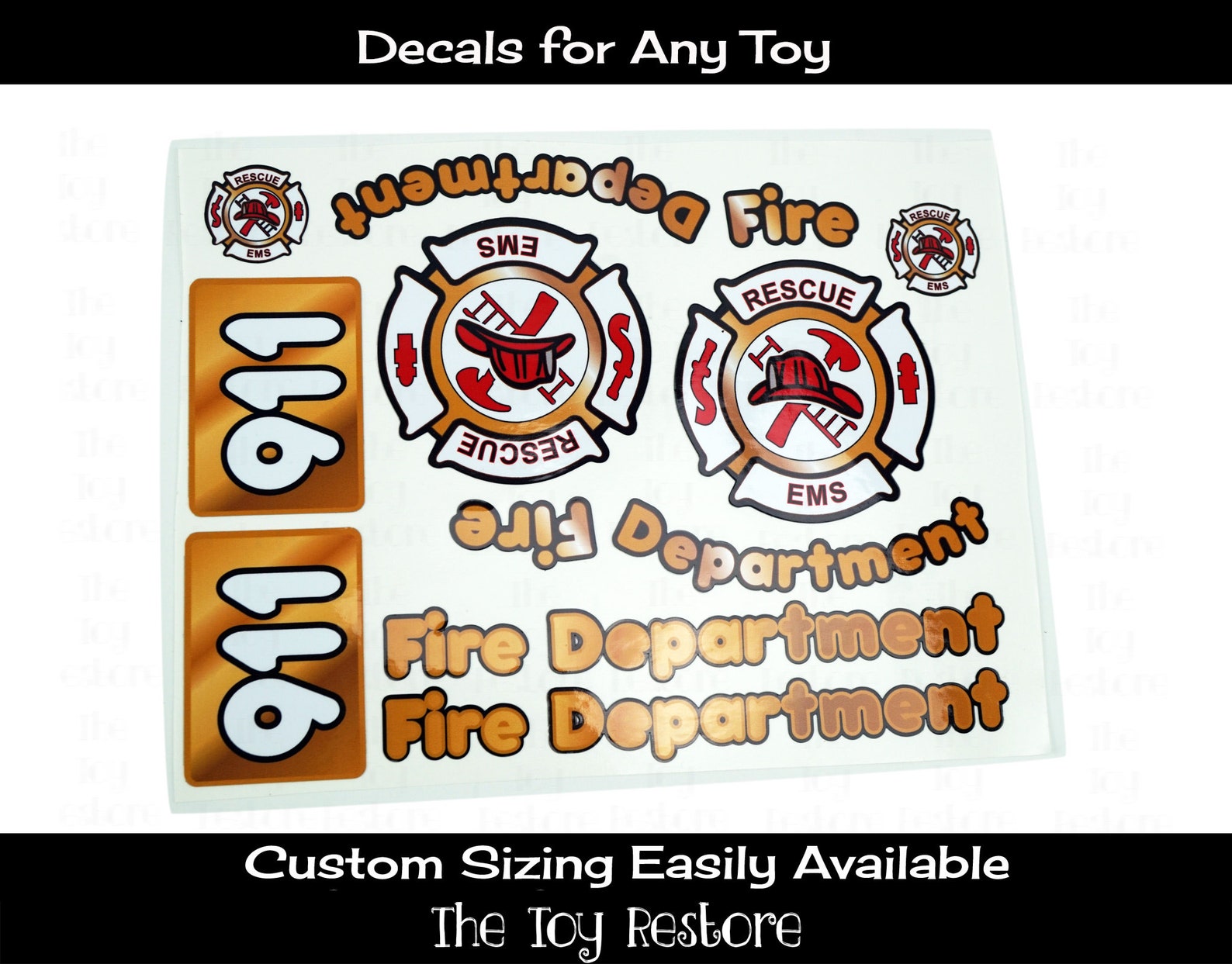 Fire Department Decals Replacement Stickers Fits Step2 DIY - Etsy UK