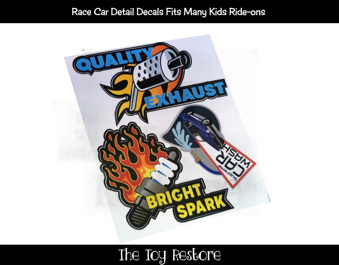The Toy Restore Race Car Advertising Decals to Customize Children's ...