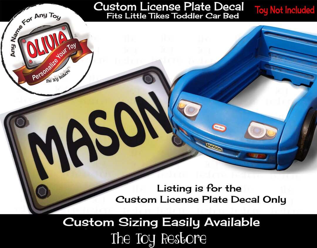 Toy Restore Custom License Plate Replacement Stickers Fits Little Tikes ...