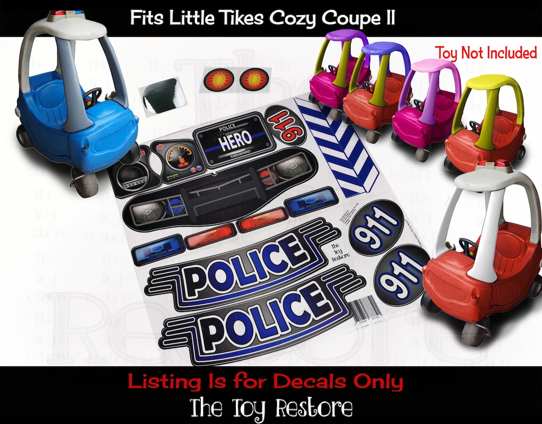 Toy Restore Replacement Decals Fits Little Tikes Cozy Coupe II Police ...
