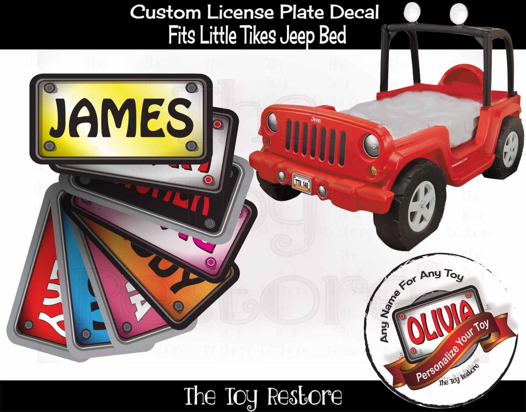 Toy Restore Custom License Plate Decal Replacement Stickers Fits Little ...