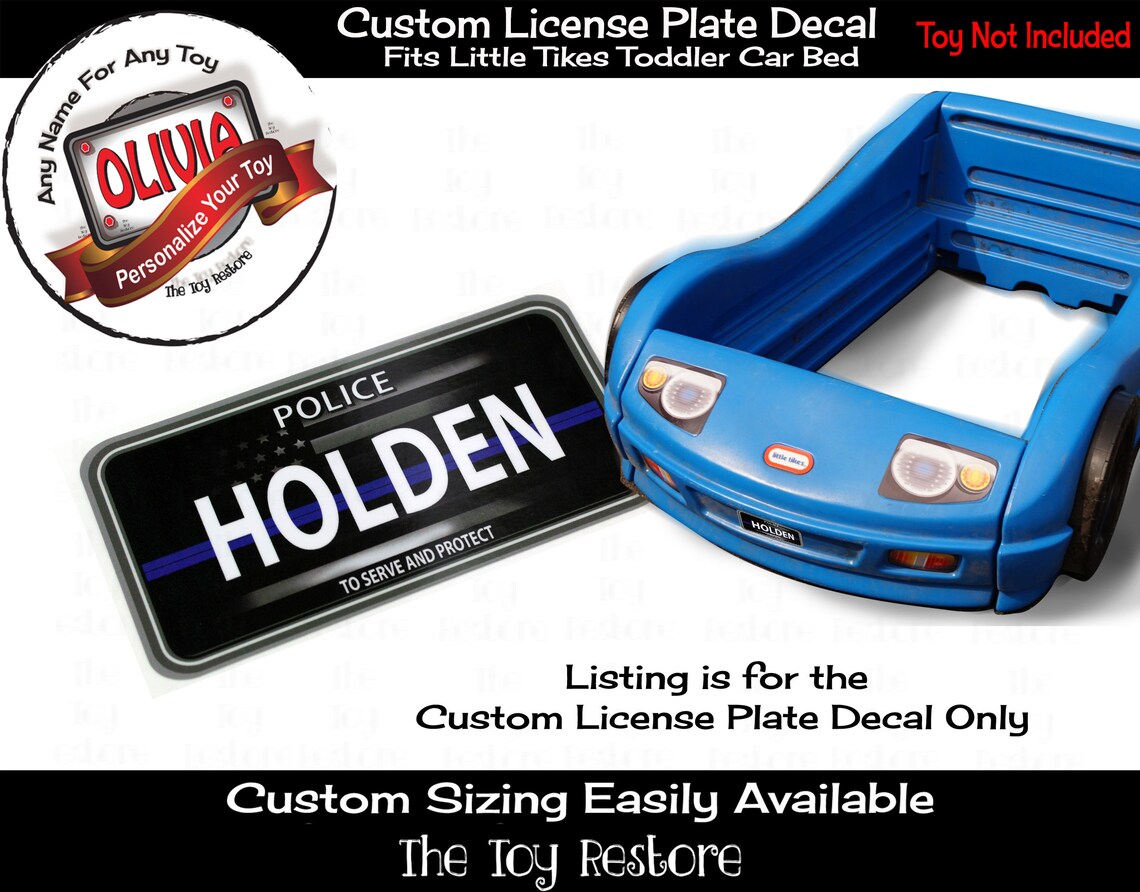 Toy Restore Custom License Plate Replacement Stickers Fits - Etsy