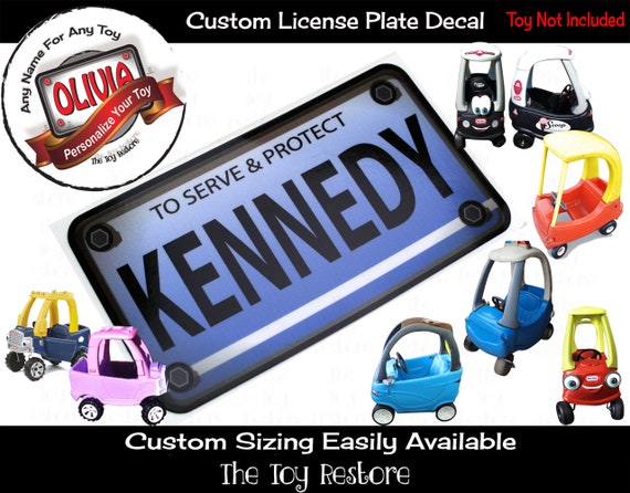 Custom License Plate Decal Replacement Stickers Fits Little | Etsy