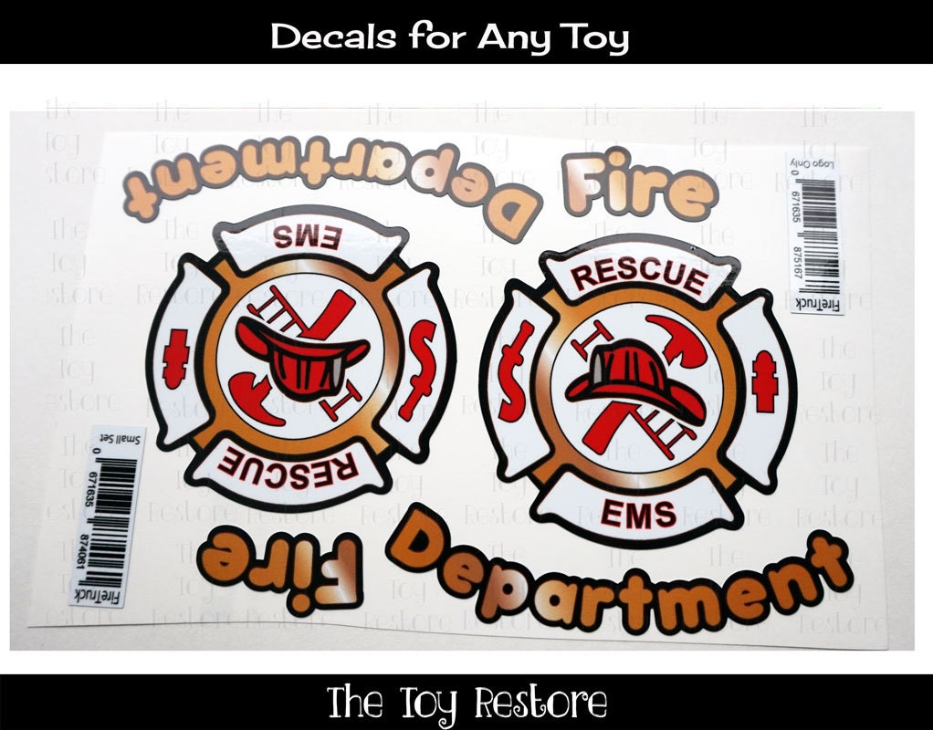 Fire Department Fire Engine Decals Replacement Stickers fits | Etsy
