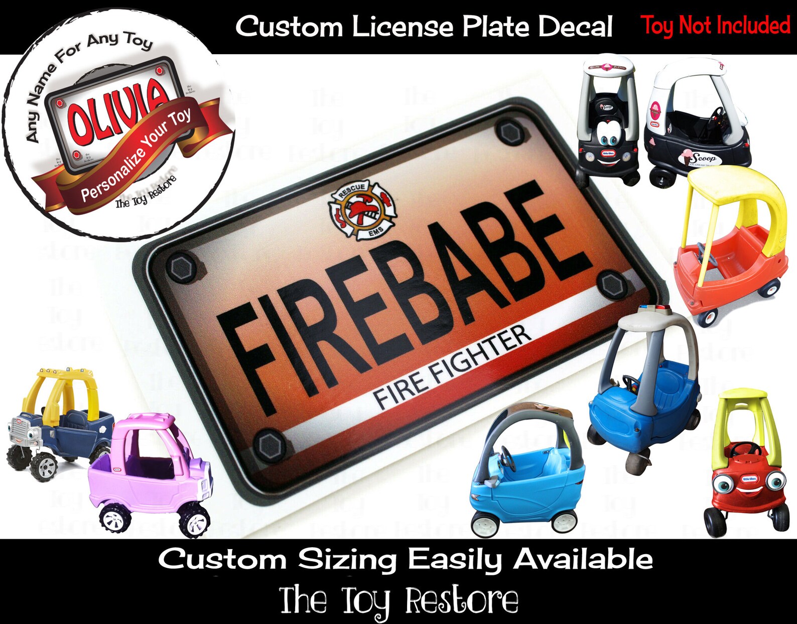 Firetruck Fire Custom License Plate Decal Replacement Stickers | Etsy