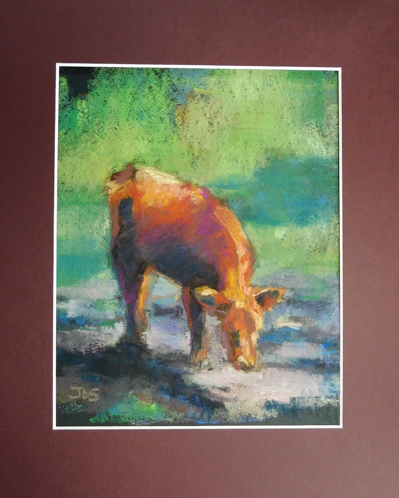 Little Cow 8 X 10 Pastel Painting - Etsy