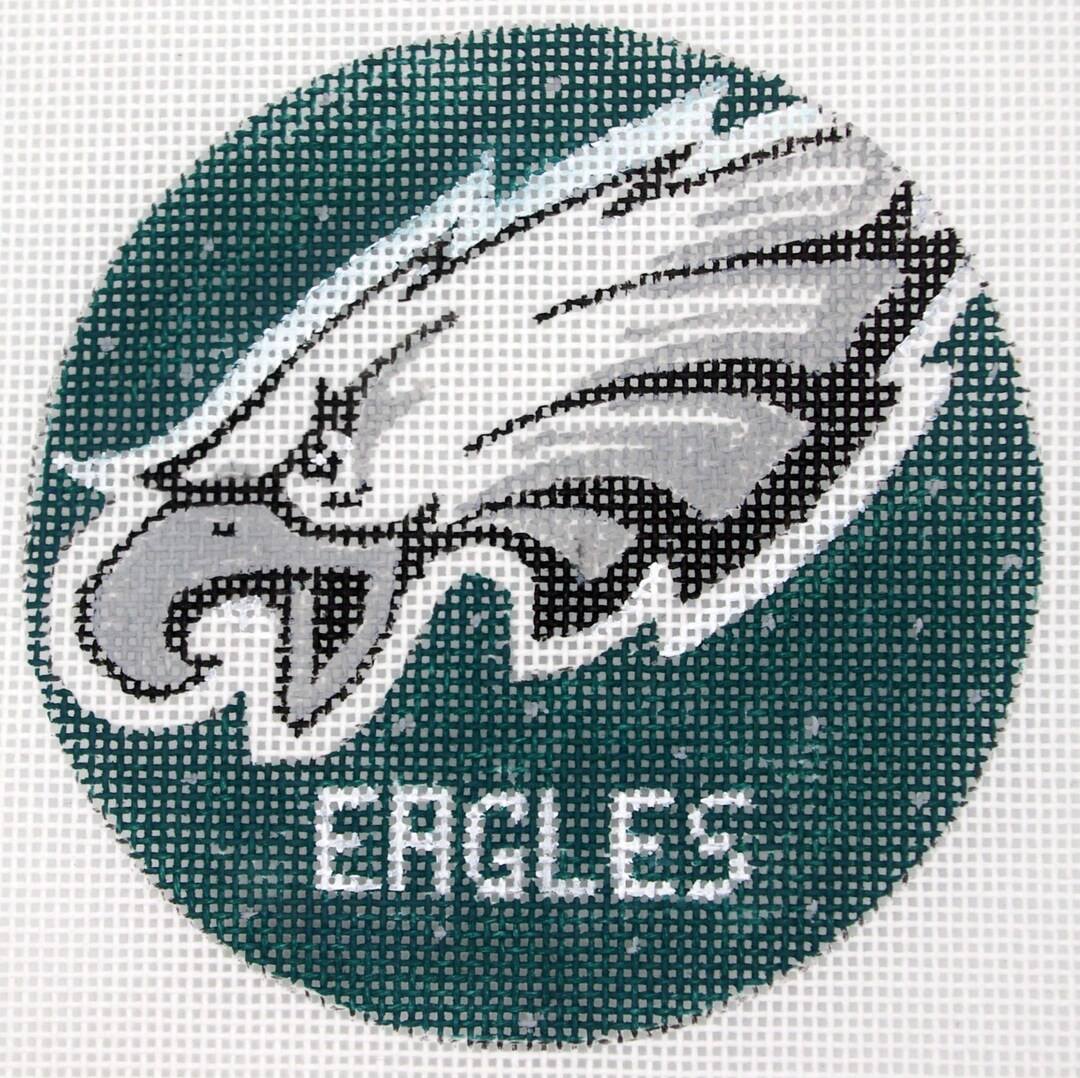 Hand Painted Philadelphia Eagles Football Needlepoint Canvas: Christmas ...