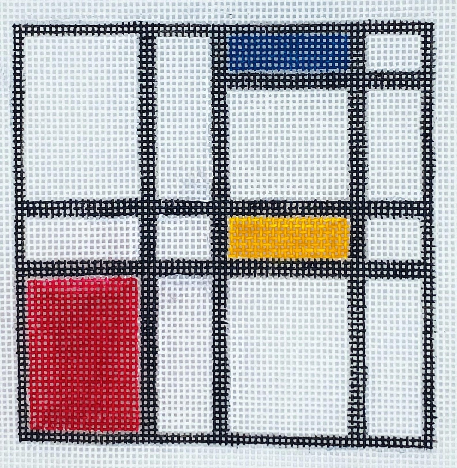 Mondrian Modern Abstract Art Painter Hand Painted Needlepoint Ornament ...