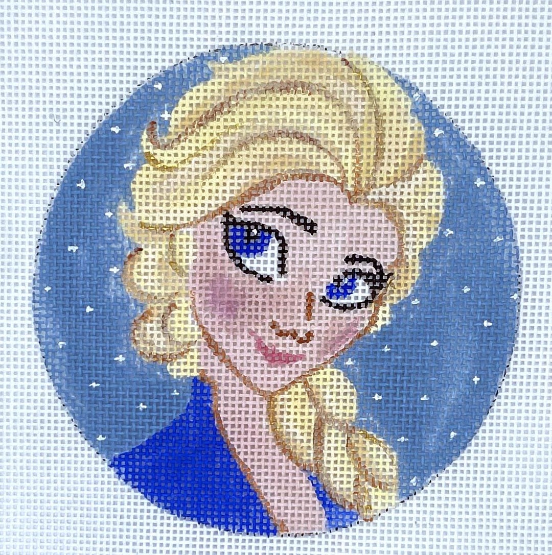 Elsa From the Frozen Movie Hand Painted Needlepoint Ornament Canvas - Etsy