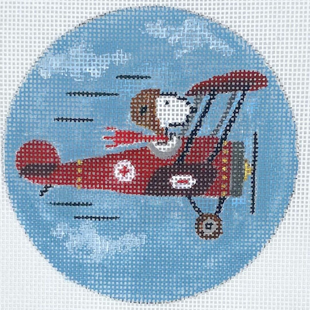 Snoopy Flying an Airplane * Hand Painted Needlepoint Ornament Canvas - Etsy