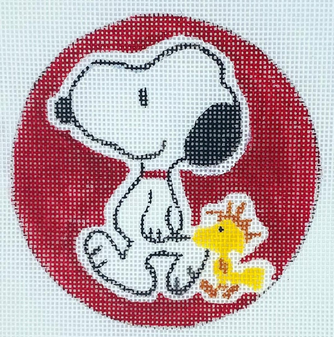 Snoopy and Woodstock Hand Painted Needlepoint Ornament Canvas - Etsy