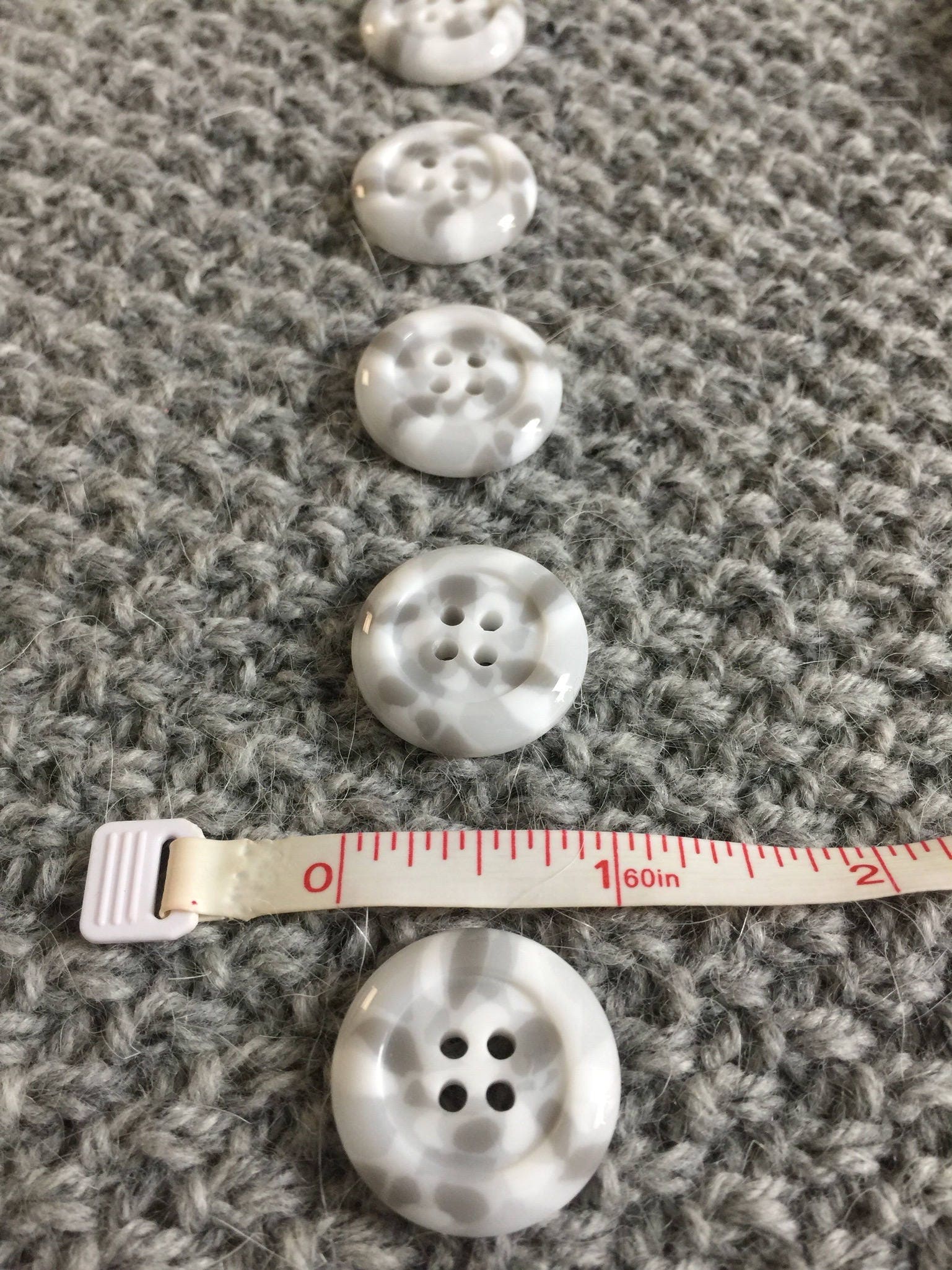 Set of 5 Gray 4-hole Buttons -- Buy 4 Sets Get 1 Set Free - Etsy