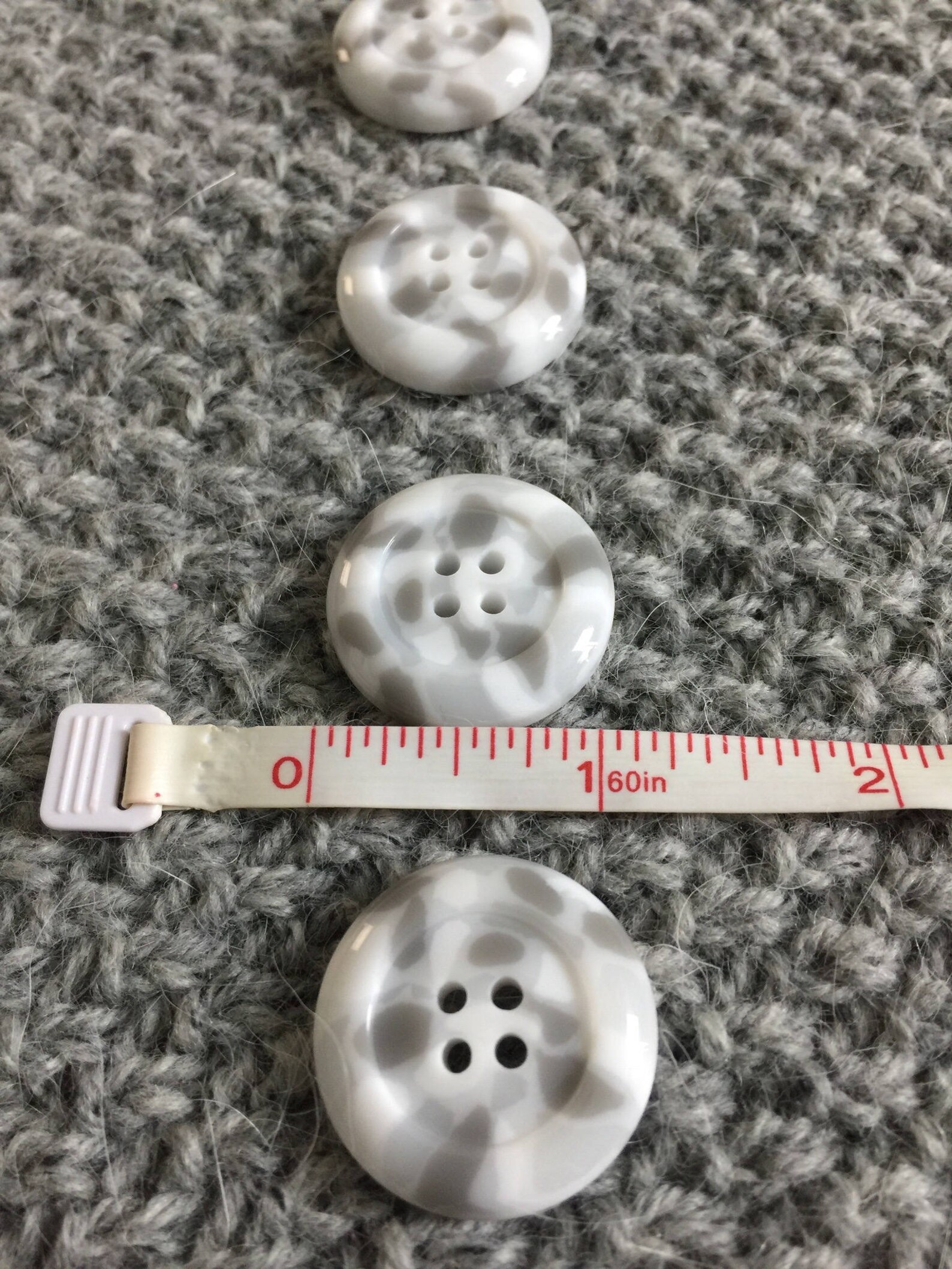 Set of 5 Gray 4-hole Buttons Buy 4 Sets Get 1 Set Free - Etsy