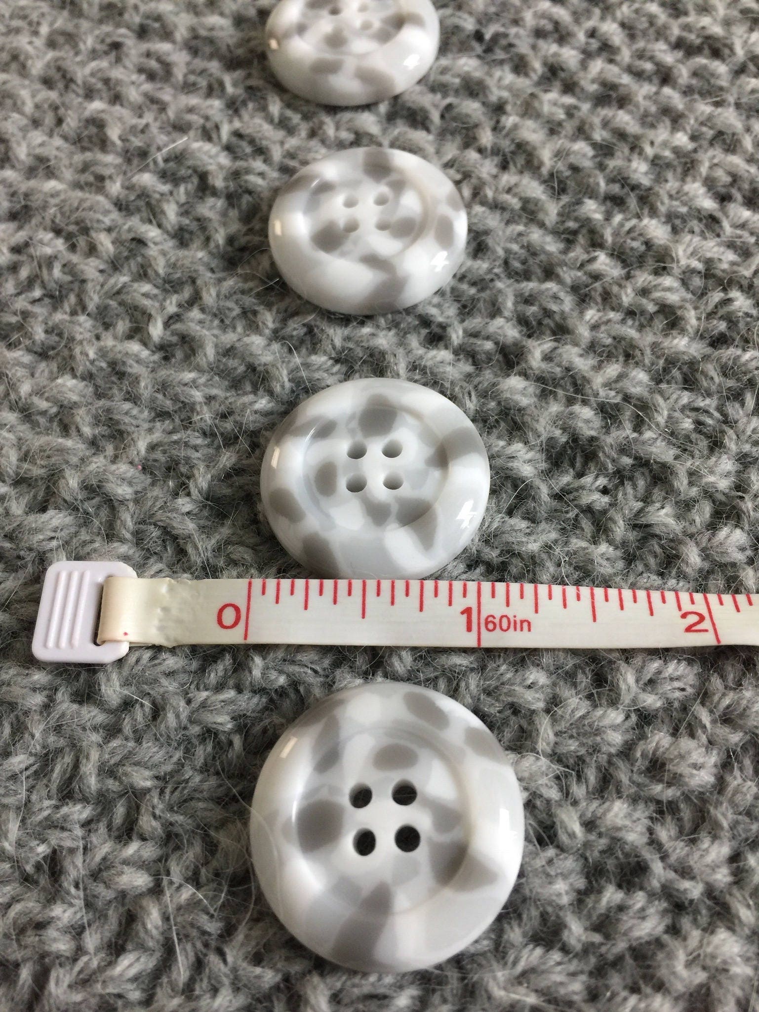 Set of 5 Gray 4-hole Buttons -- Buy 4 Sets Get 1 Set Free - Etsy