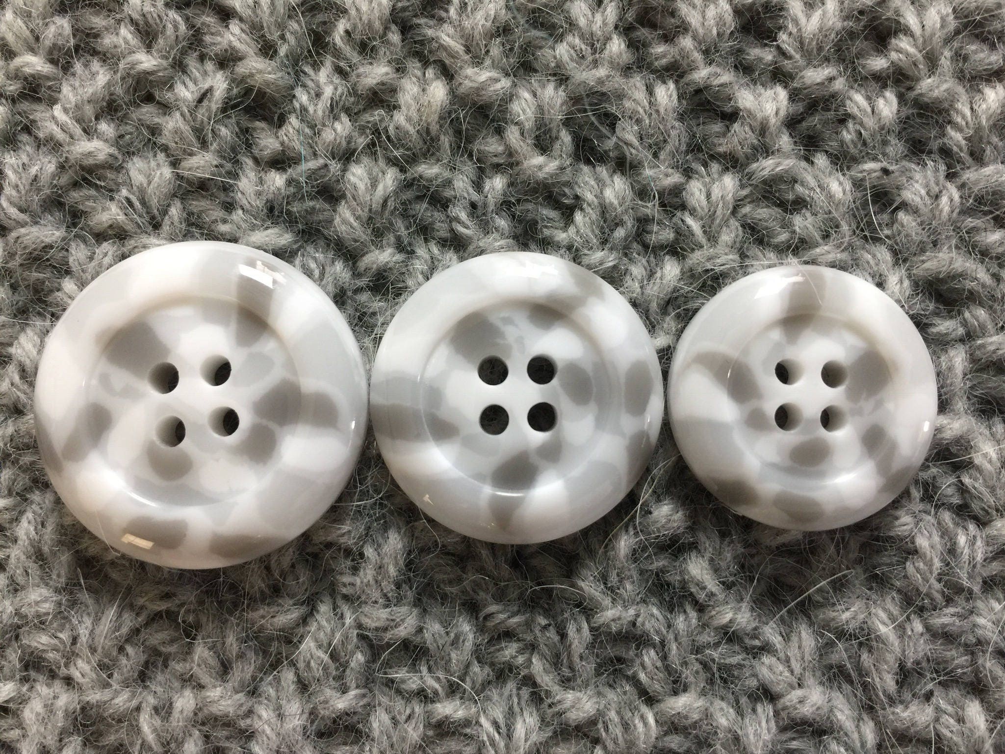 Set of 5 Gray 4-hole Buttons Buy 4 Sets Get 1 Set Free - Etsy