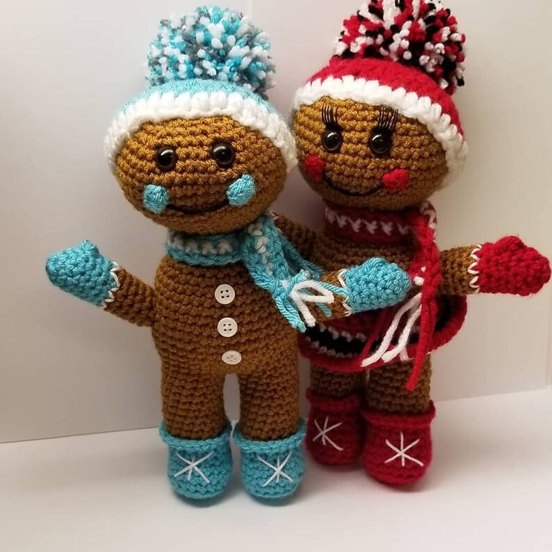Stuffed Gingerbread Doll and Snowman, Custom Stocking Stuffer Toy Dolls ...