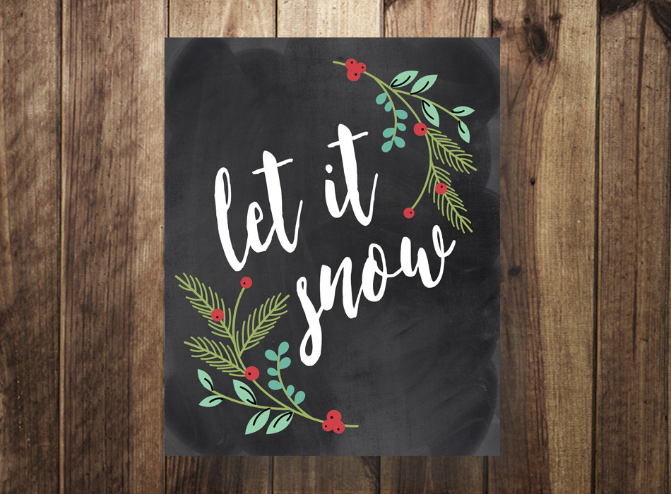 Christmas Sign, Christmas Decor, Winter Decor, Let It Snow, December ...