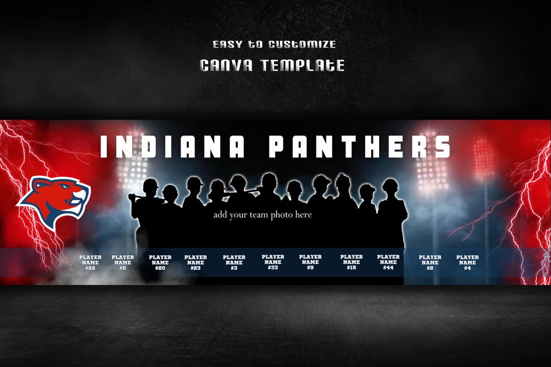 Canva Team Dugout Sports Banner Template- Colors, Photos, Text ...