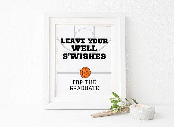 Basketball Theme Graduation Party Printable Guestbook Sign | Etsy