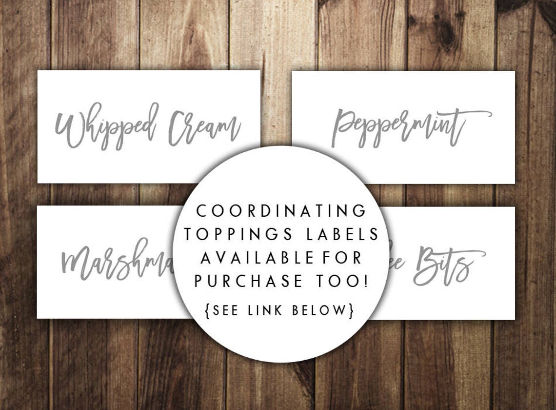 12 Hot Chocolate Bar Toppings Printable Labels Hot Cocoa Bar | Etsy