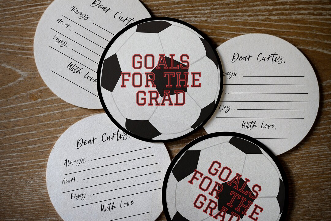 Soccer Theme Graduation Party Printable Guestbook Cards, Goals for the ...