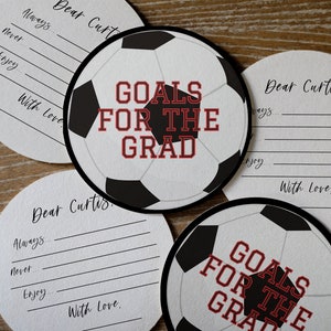 Soccer Theme Graduation Party Printable Guestbook Cards, Goals for the ...