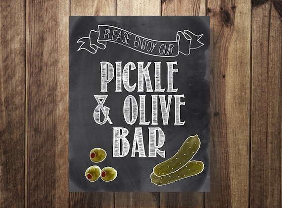 Pickle Bar Sign Pickle and Olive Tray Printable Bar Sign - Etsy