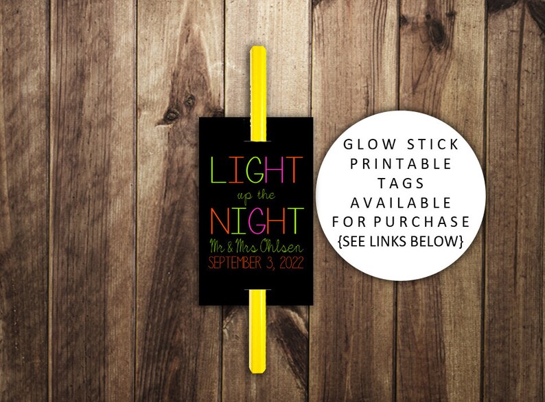 Wedding Glow Stick Sign, Glowsticks Take One, Let Love Glow, Light up ...